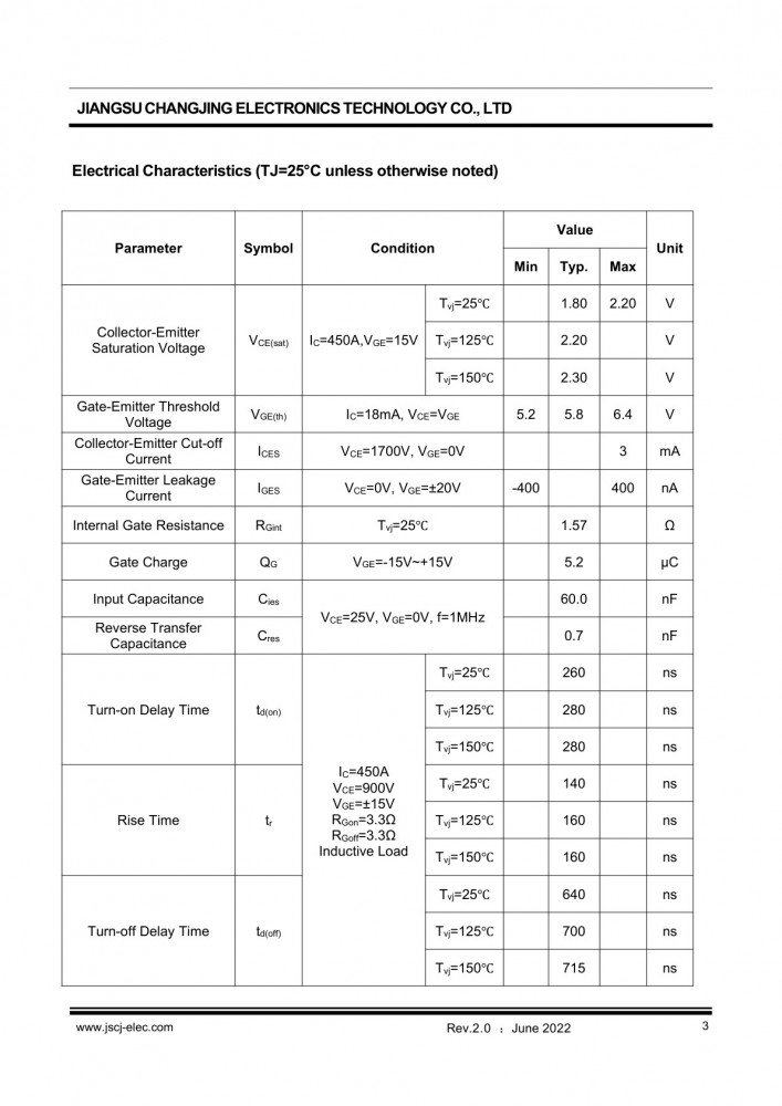 MCF450N170L2E3 datasheet page 3