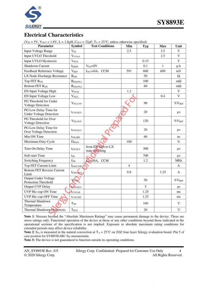 SY8893EARC datasheet page 4