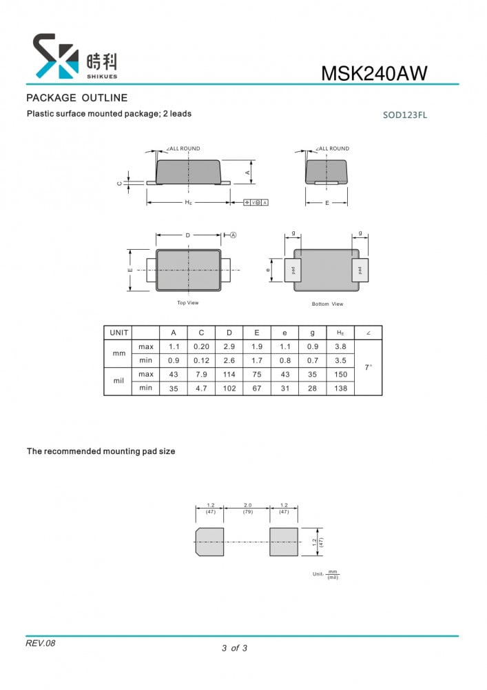 MSK240AW datasheet page 3