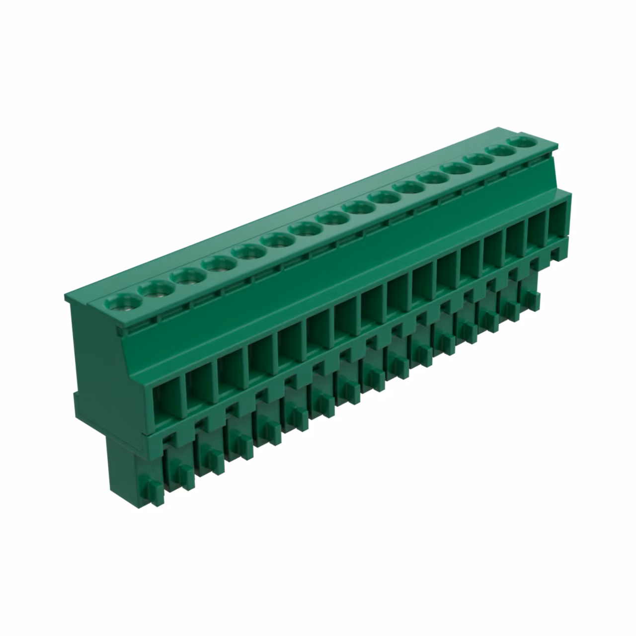 3.50mm Pitch Eurostyle Vertical Plug, Front Wire Entry, Green Housing, 16 Circuits for sale