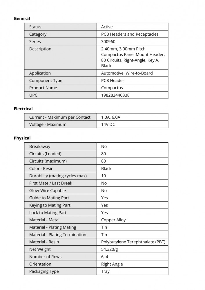 Molex 3009600002 technical document page 2