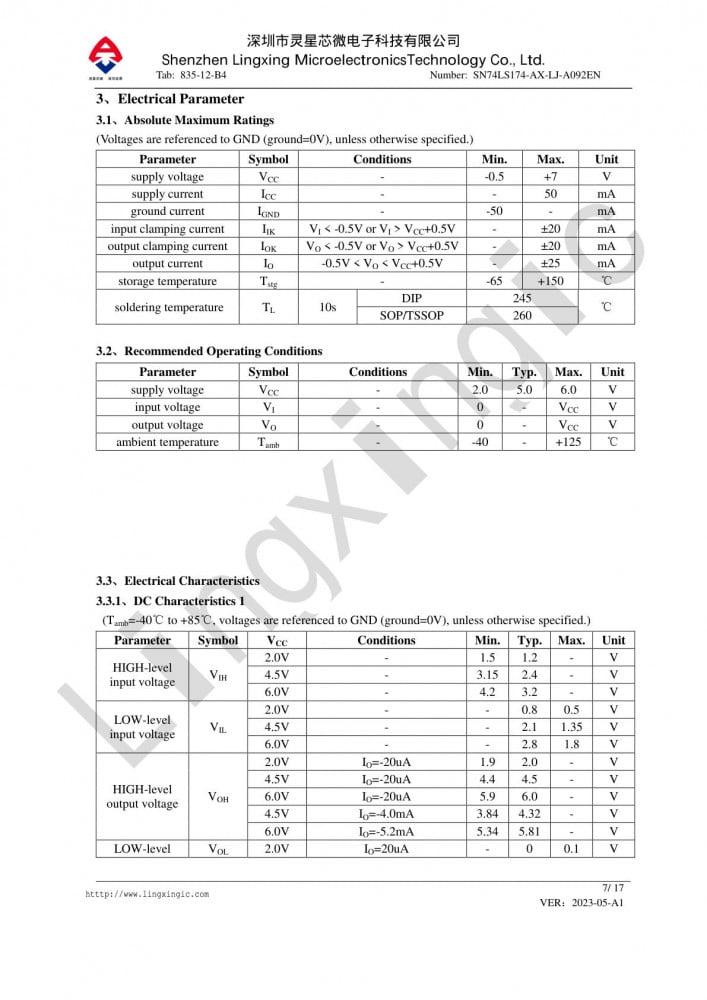 SN74LS174DR(LX) datasheet page 7
