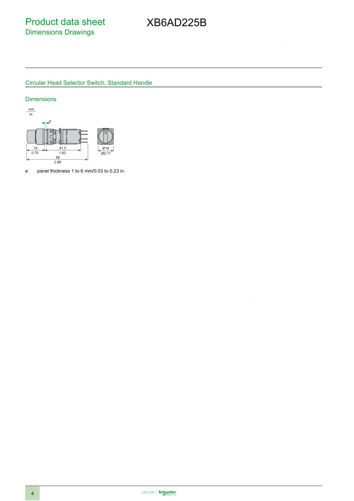 XB6AD225B technical document page 4