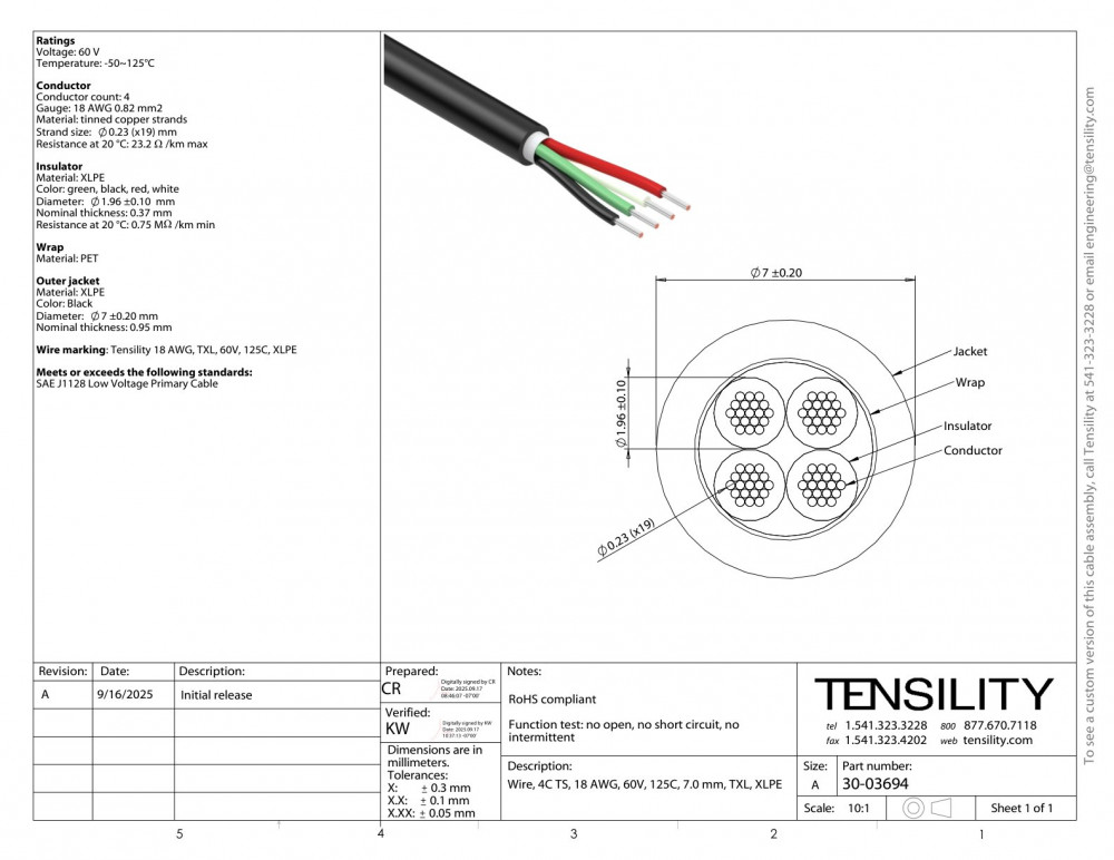 Technical drawing image for Tensility International part 30-03694