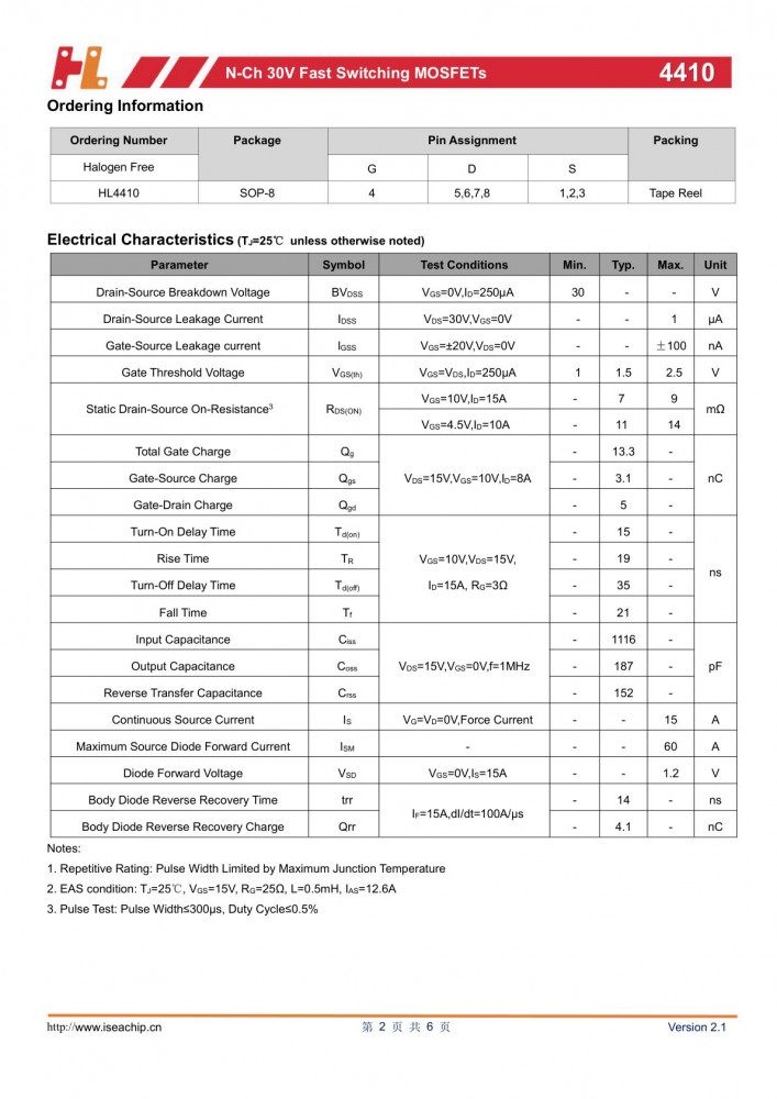 HL 4410 datasheet page 2