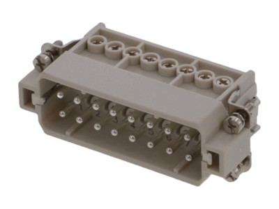 Heavy-Duty Screw Terminal Insert, Male, 16-Pole, 16A, Numbered 1-16, with  Wire Protection, Silver (Ag) Plated Contacts, Size 16A «66x16» for sale