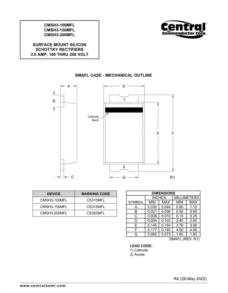 CMSH3-100MFL datasheet page 2