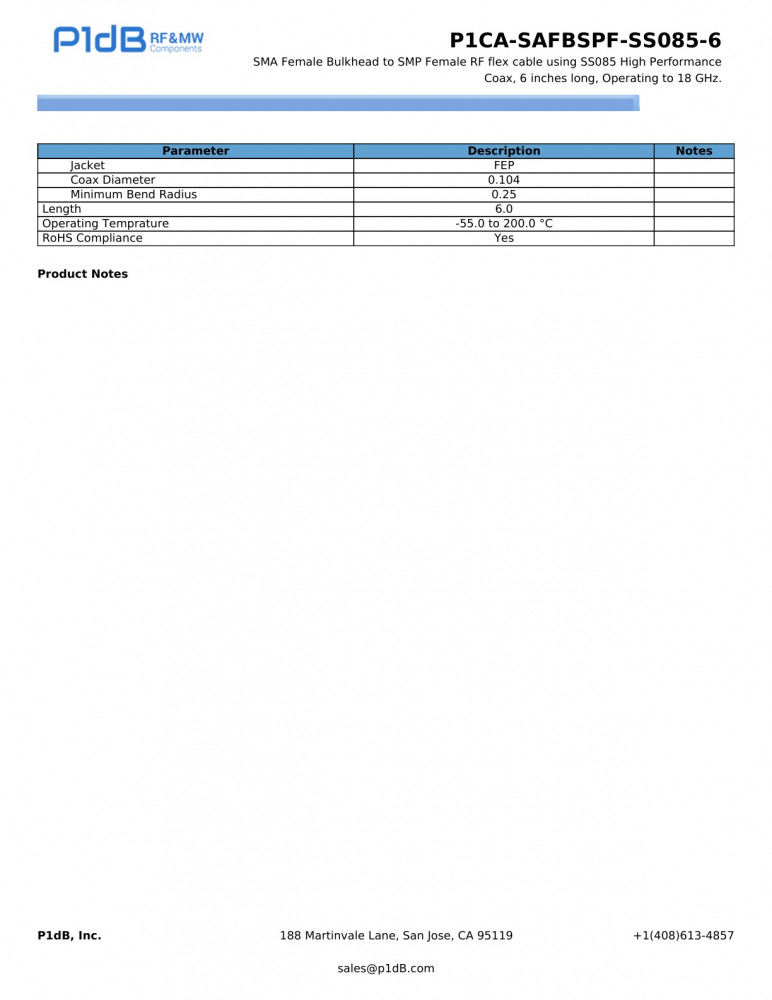 P1CA-SAFBSPF-SS085-6 technical document page 2