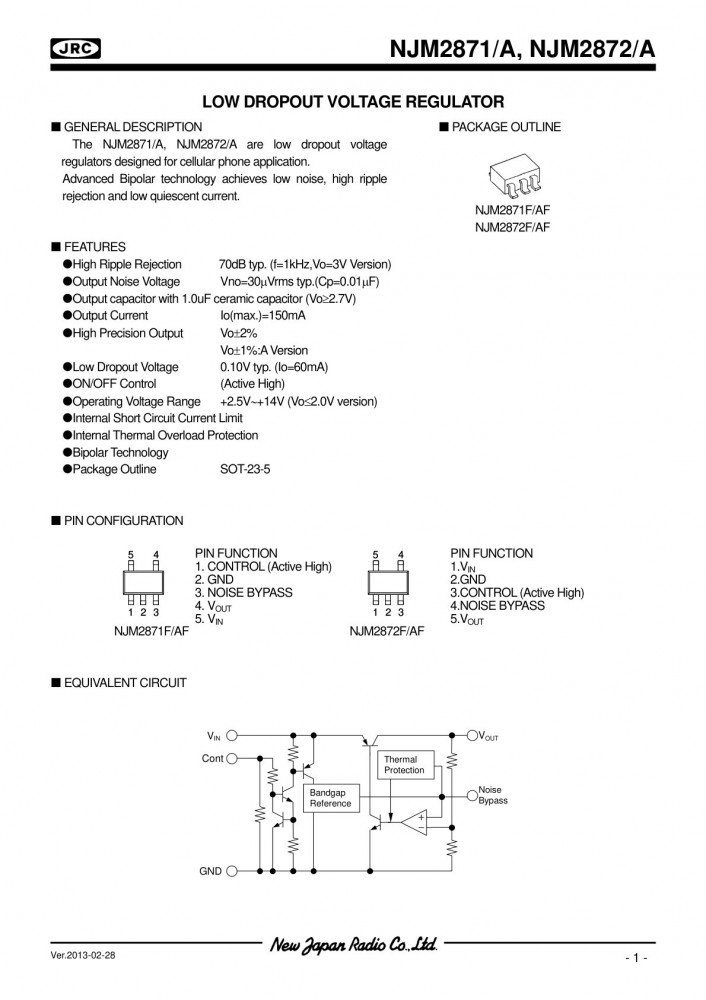 NJM2872A datasheet page 1
