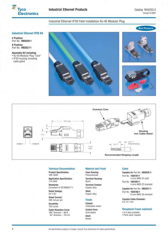 TE Connectivity industrial Ethernet documentation page 6