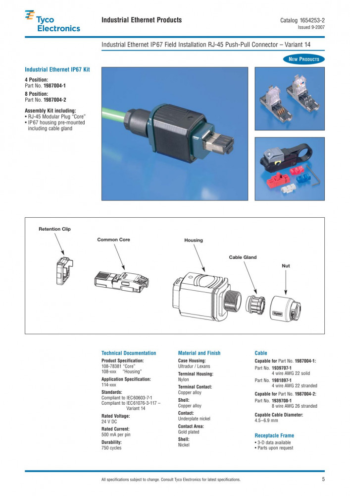 TE Connectivity industrial Ethernet documentation page 7