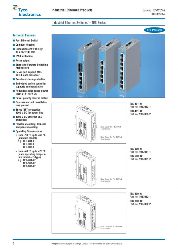 TE Connectivity industrial Ethernet documentation page 8