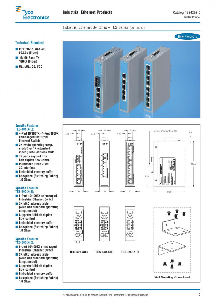 TE Connectivity industrial Ethernet documentation page 9