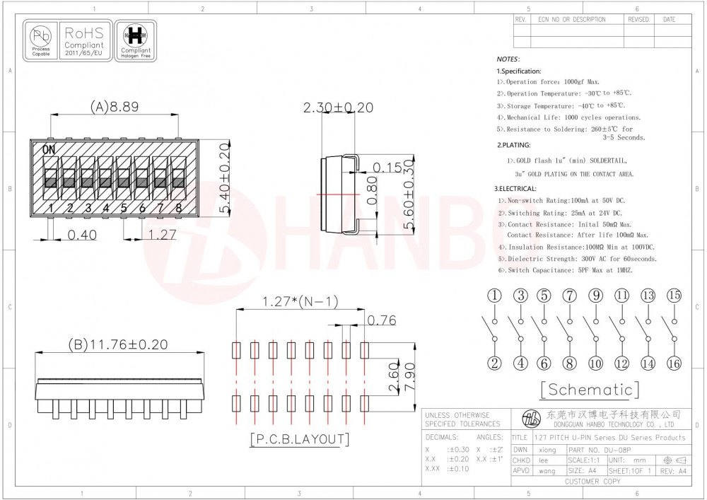 DU-08P technical document page