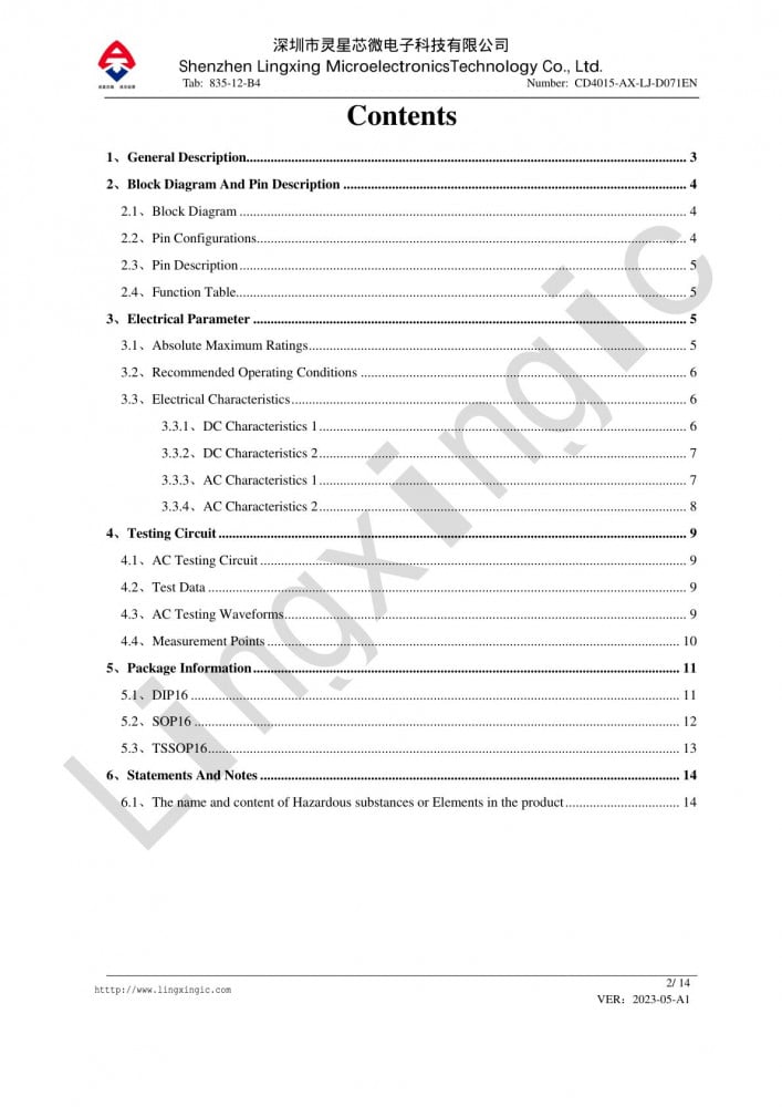 CD4015 datasheet page 2