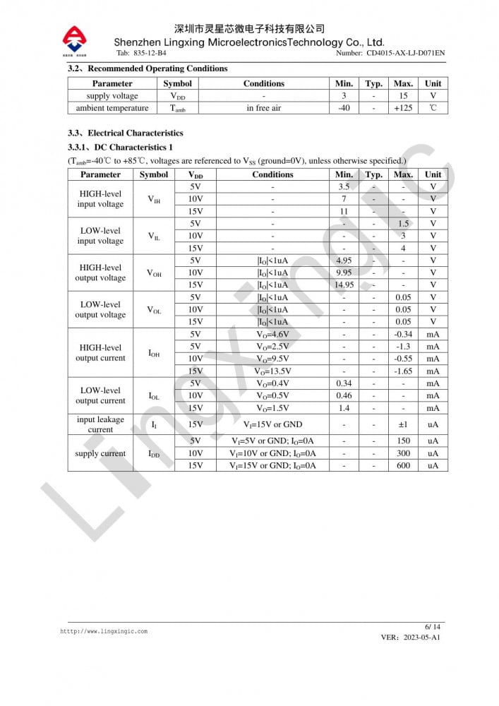 CD4015 datasheet page 6