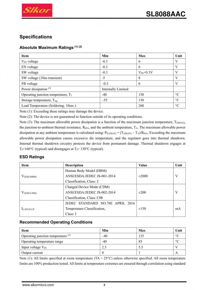SL8088AAC datasheet page 3
