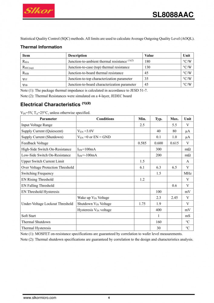 SL8088AAC datasheet page 4