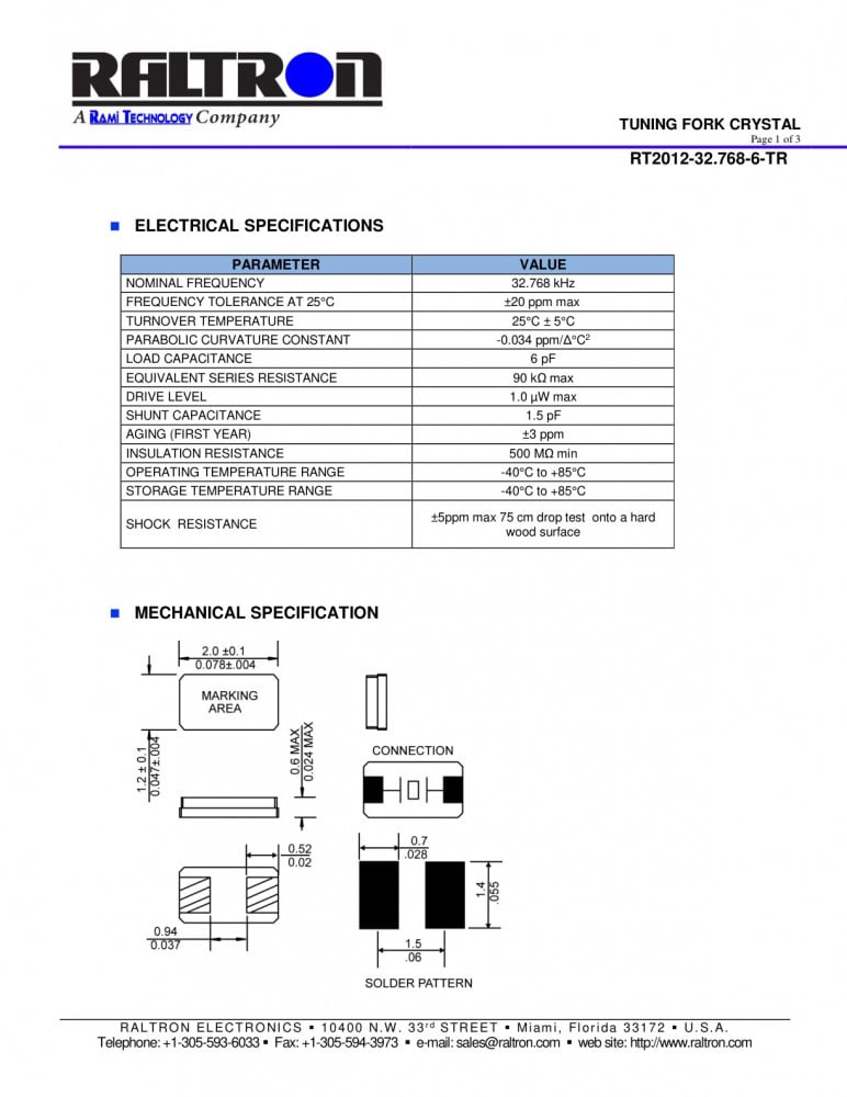 RT2012-32.768-6-TR datasheet page 1