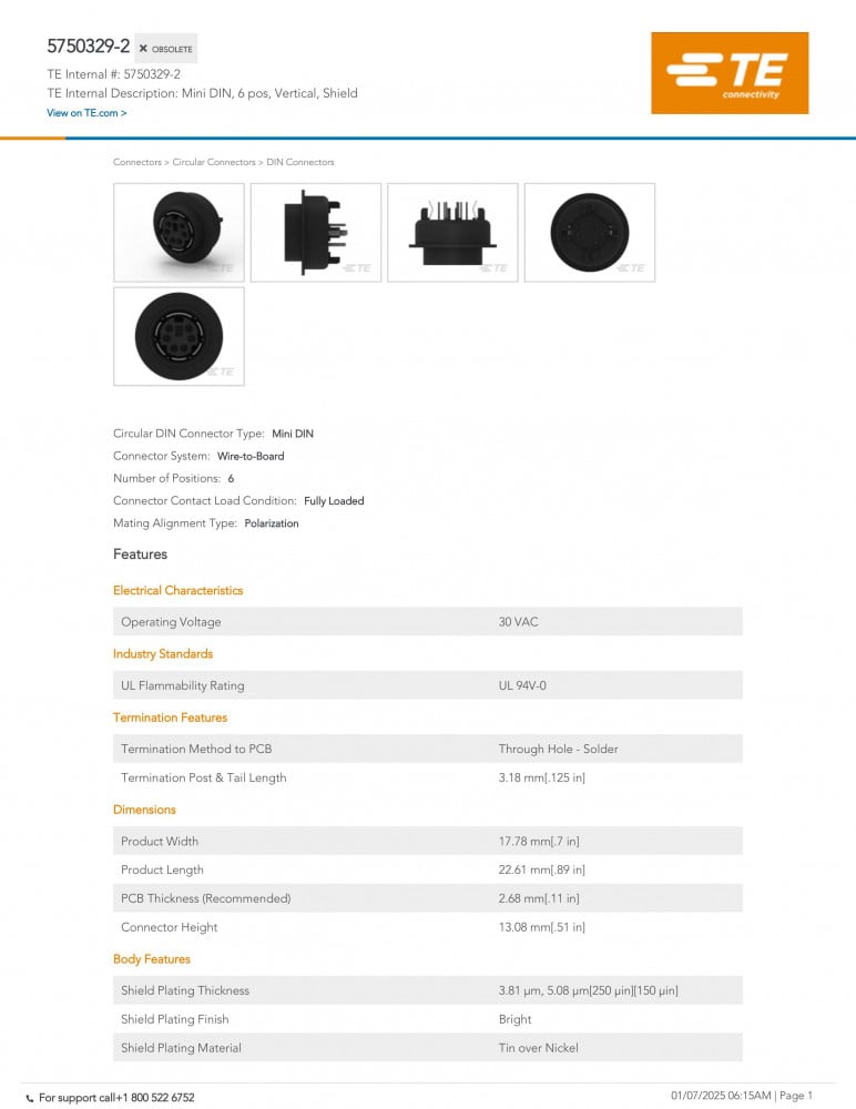 5750329-2 technical document page 1