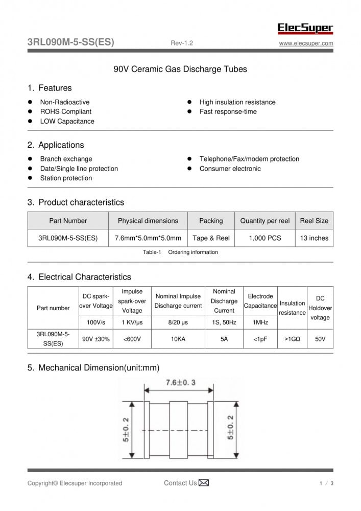 3RL090M-5-SS(ES) datasheet page 1