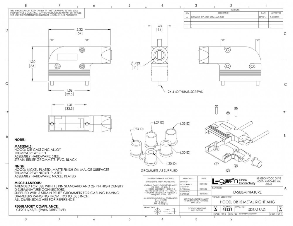 L-com SDRA15AG technical document preview