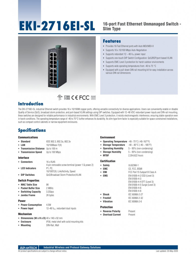 EKI-2716EI-SL technical document page 1