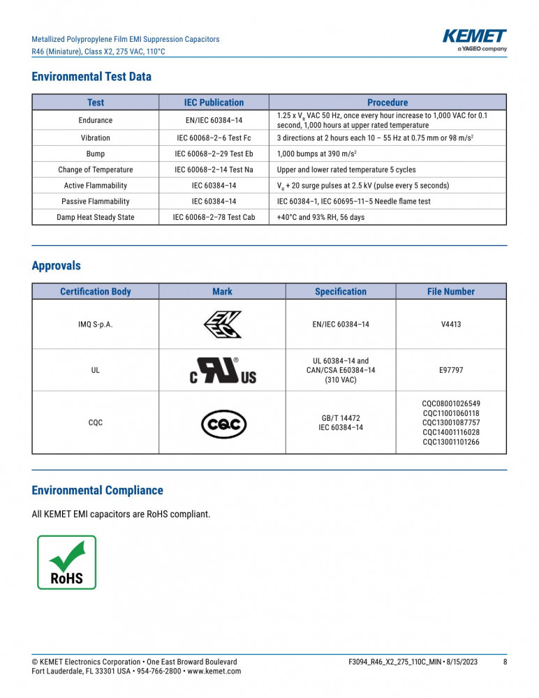KEMET R46 datasheet page 8