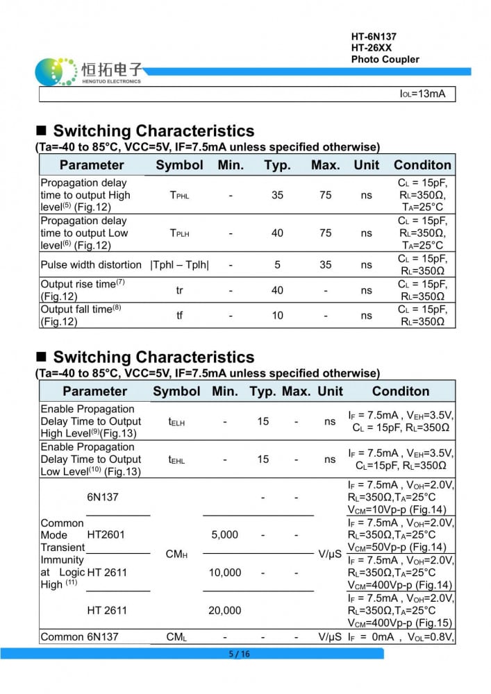HT-6N137 datasheet page 6