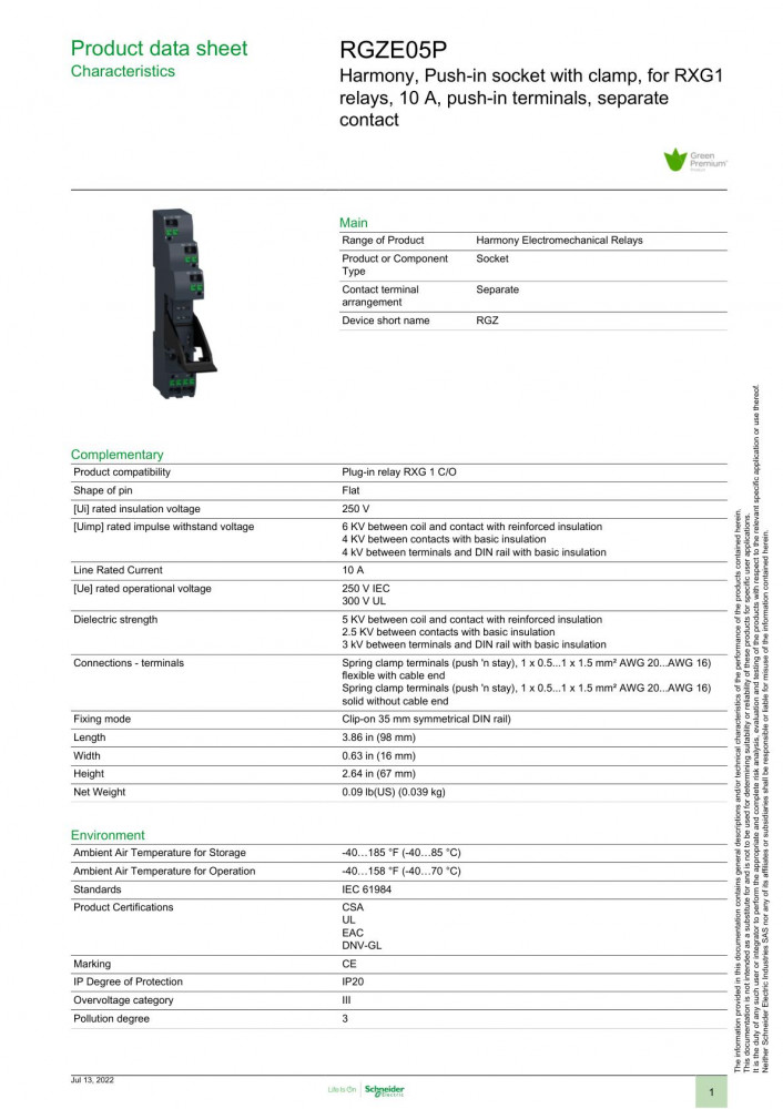 RGZE05P technical document page 1