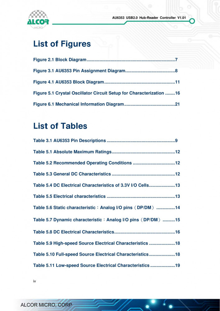 AU6353 datasheet page 6