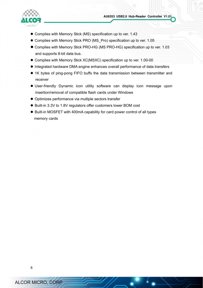 AU6353 datasheet page 8