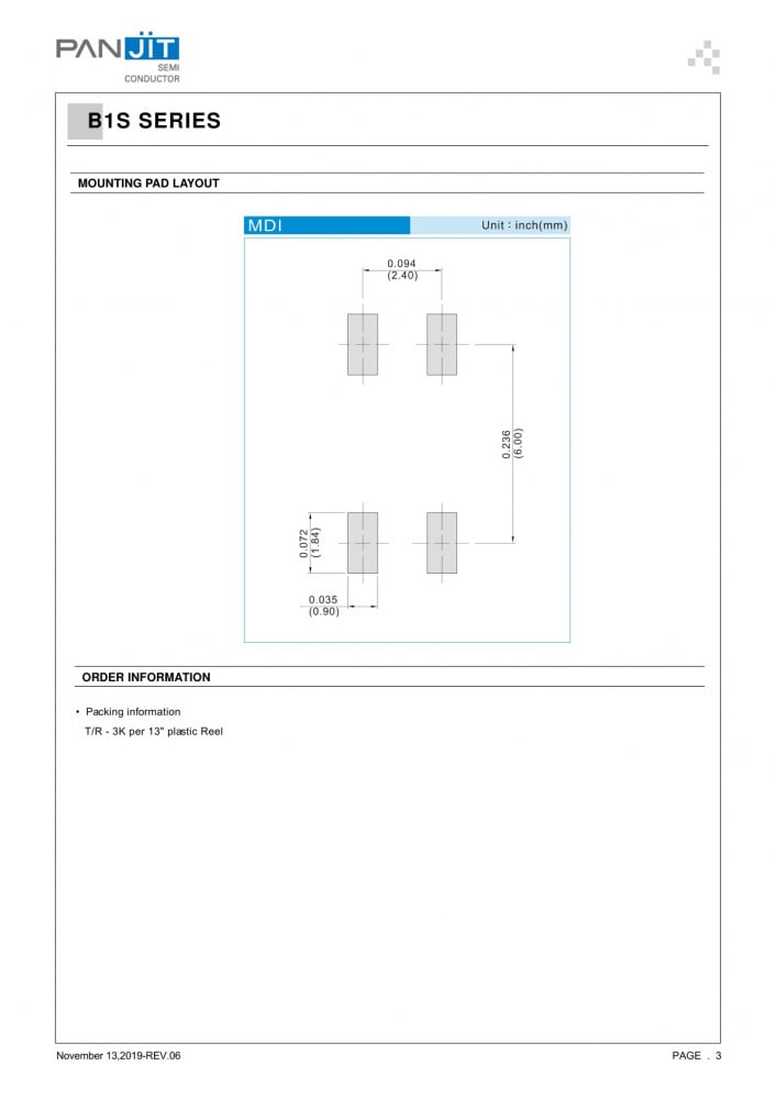PANJIT B1S series datasheet page 3