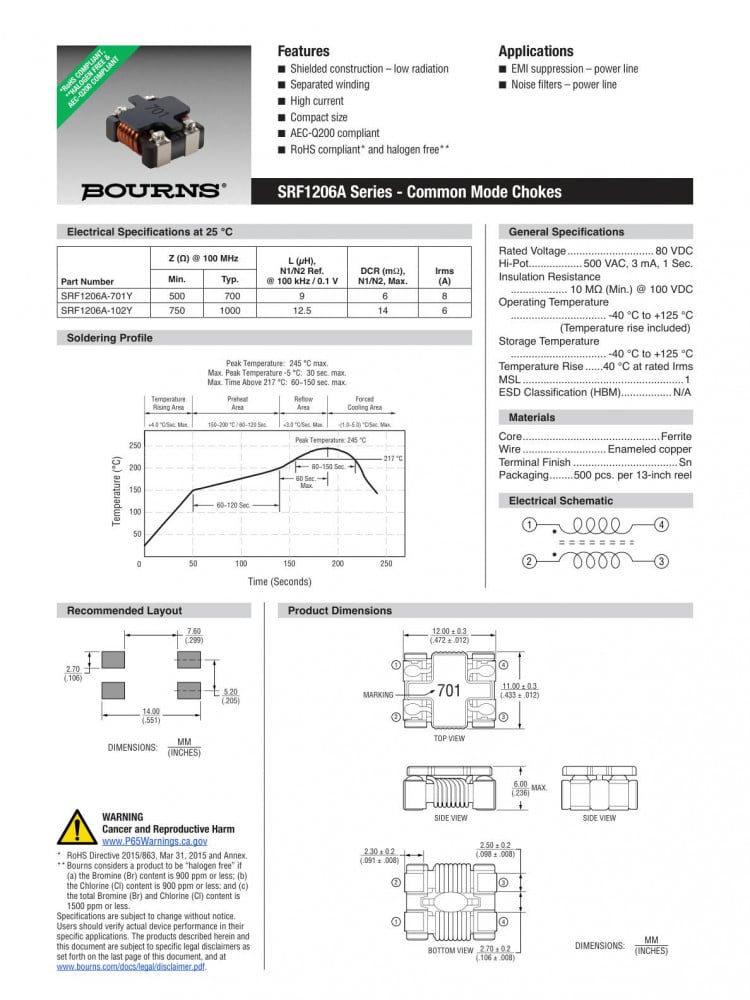 SRF1206A-102Y datasheet page 1