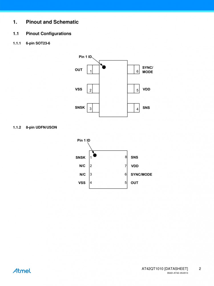 AT42QT1011 datasheet page 2