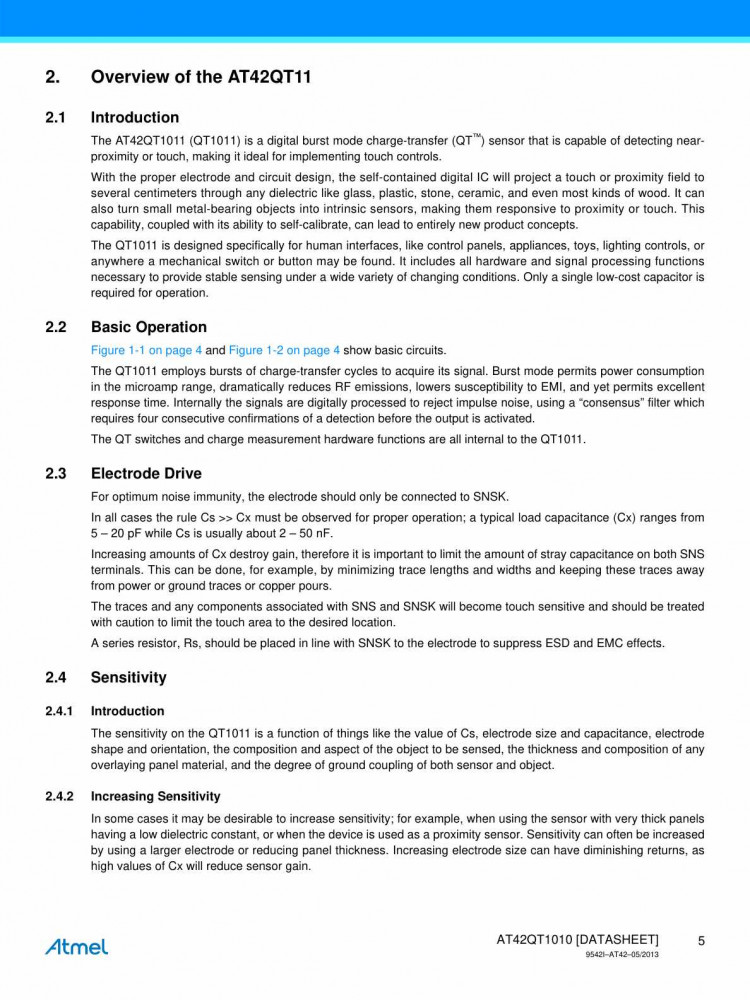 AT42QT1011 datasheet page 5
