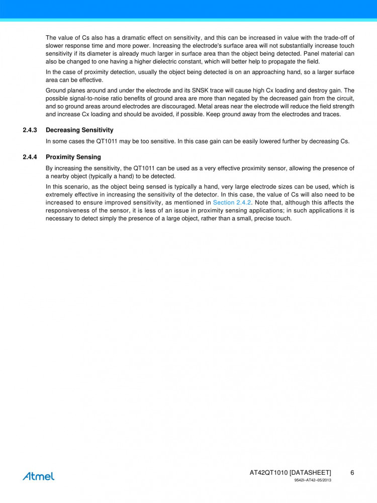 AT42QT1011 datasheet page 6