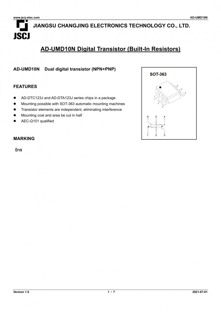AD-UMD10N datasheet page 1