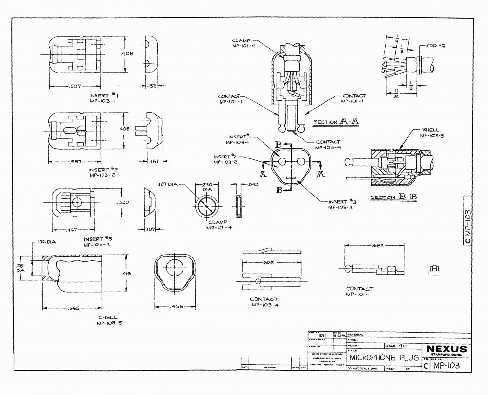 Amphenol MP-103S technical document page