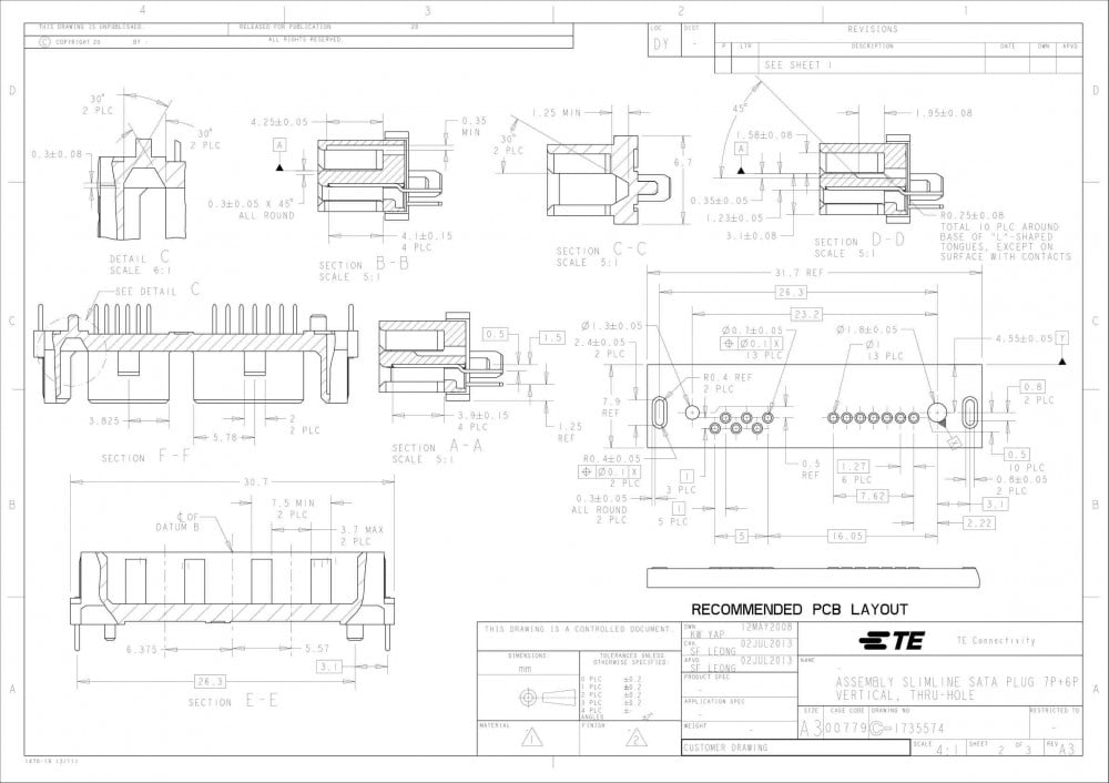 TE Connectivity 1735574-2 technical drawing page 2