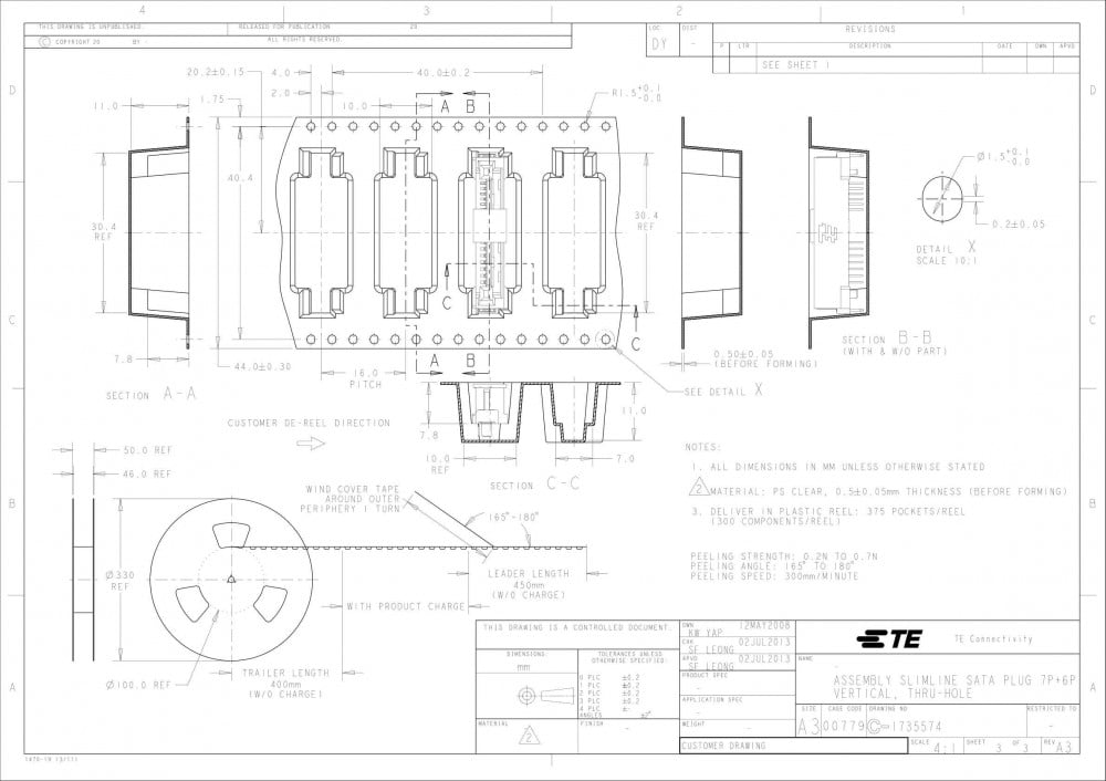TE Connectivity 1735574-2 technical drawing page 3