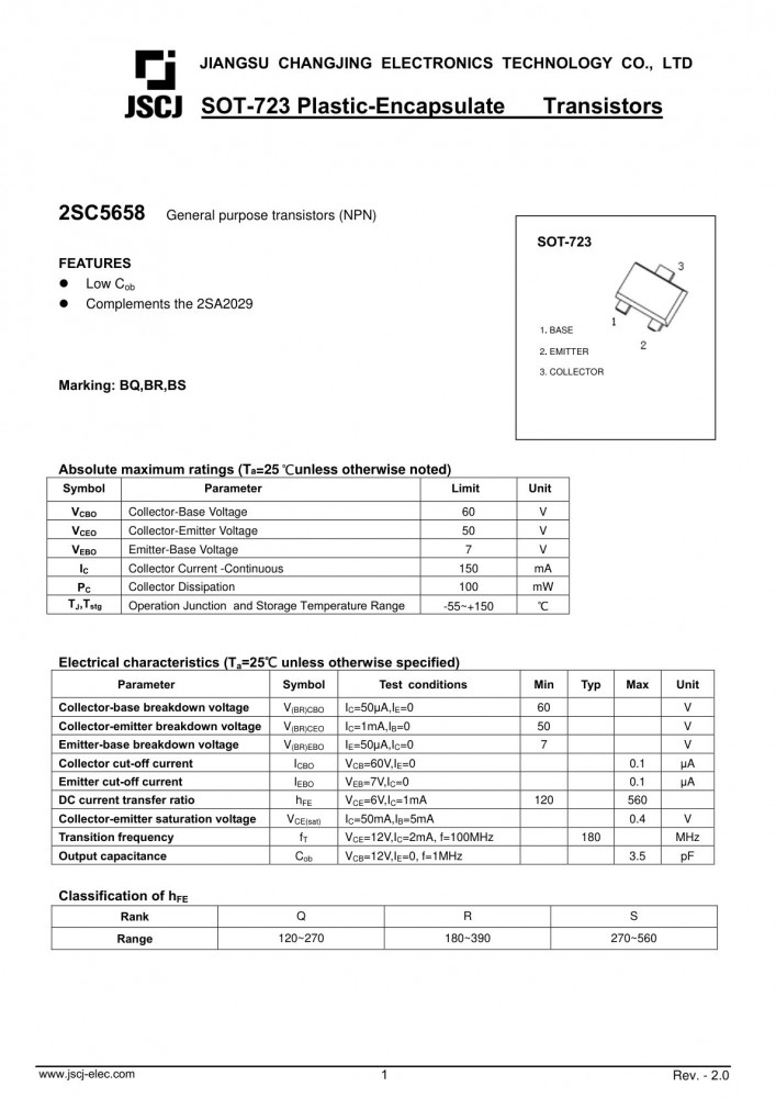 2SC5658 datasheet page 1