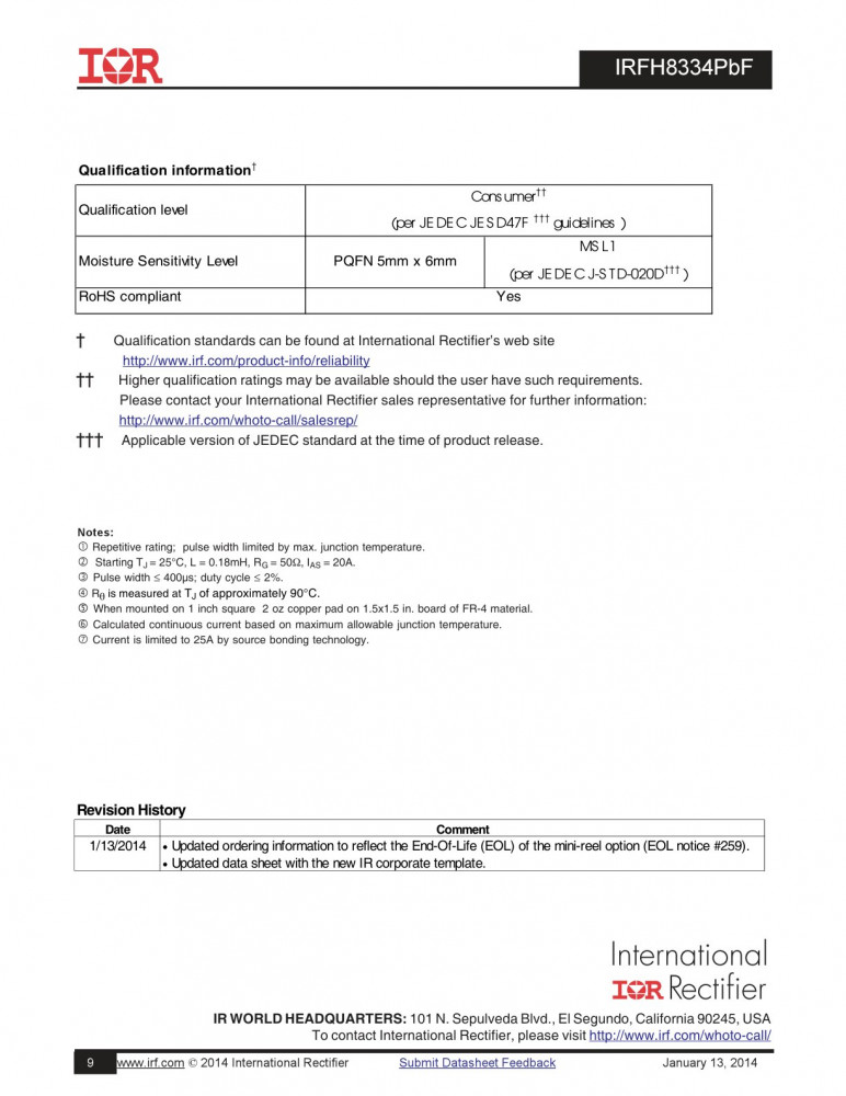IRFH8334TRPBF datasheet page 9