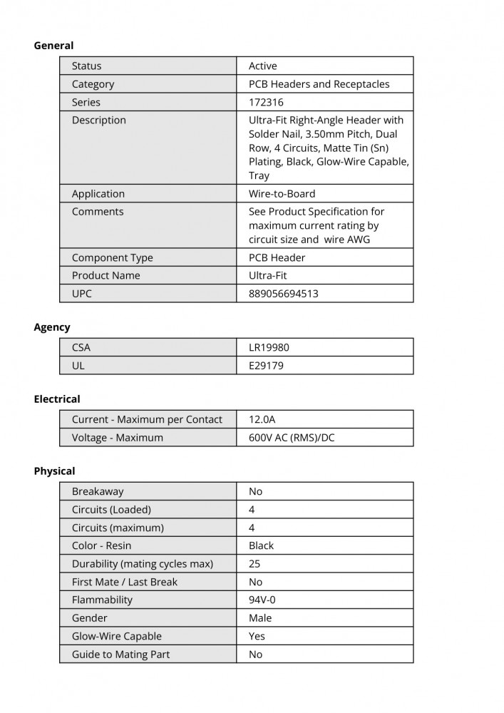 Technical document image 2 for MOLEX 1723163104
