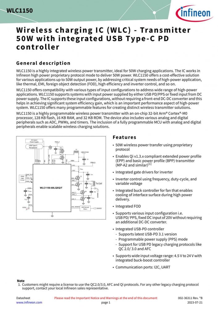 WLC1150 datasheet page 1