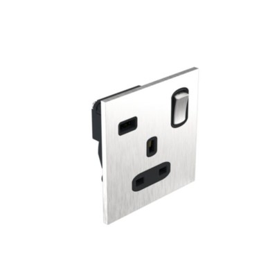 Art d'Arnould - Combi BS 13 A SW socket SP + USB A 2,4A 12W - Epure brushed steel for sale