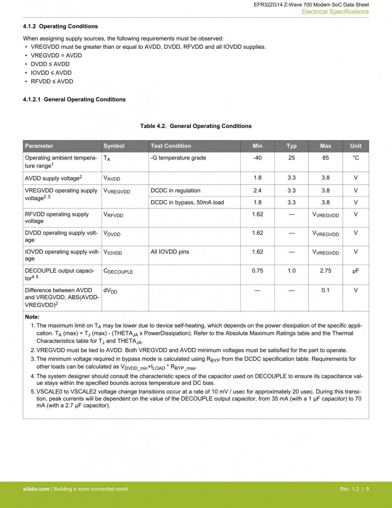 EFR32ZG14 datasheet page 9