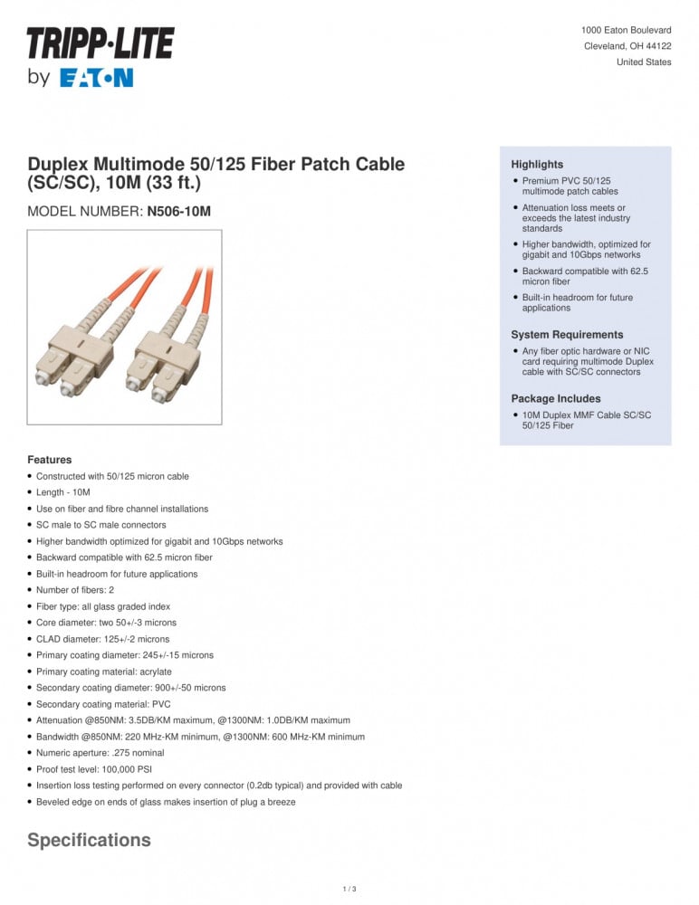 N506-10M technical document page 1