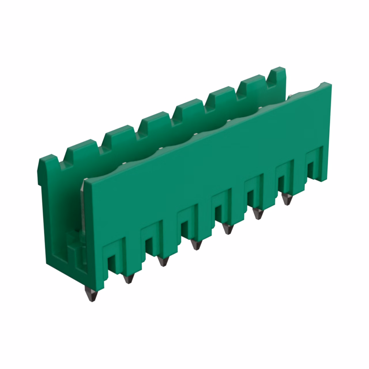 5.08mm Pitch Eurostyle Vertical PCB Header, Open Ends, Green Housing, 7 Circuits for sale