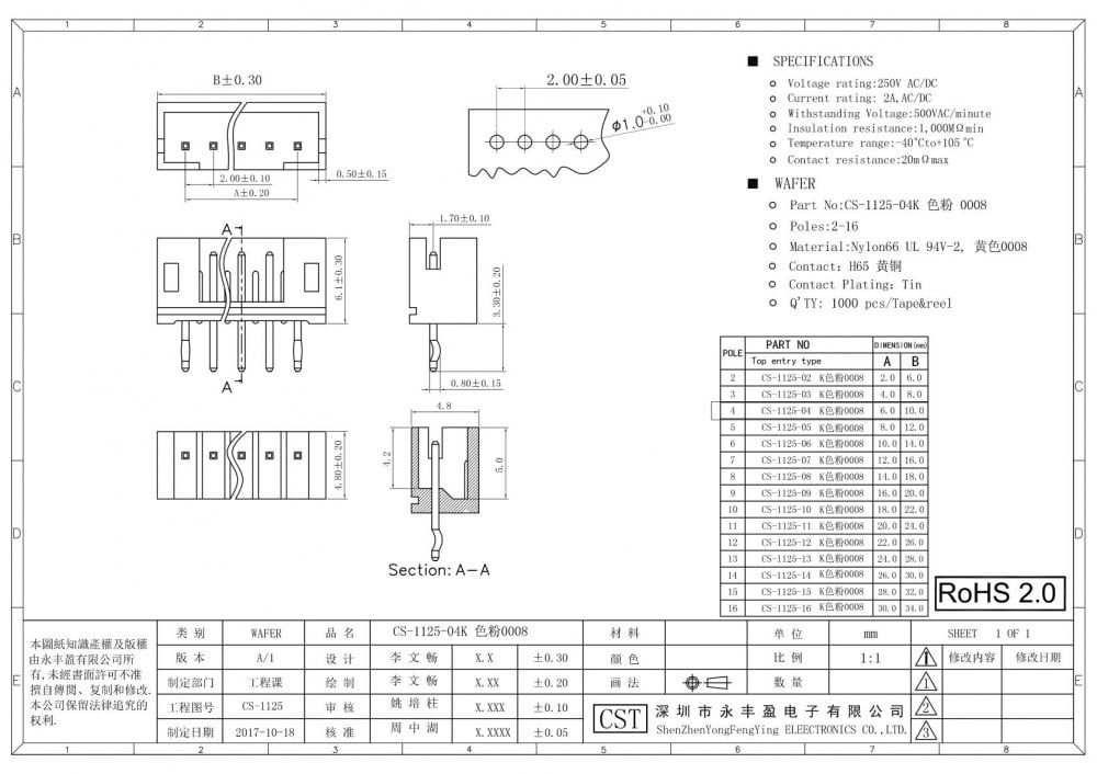 CST CS-1125-04K,0008 technical drawing